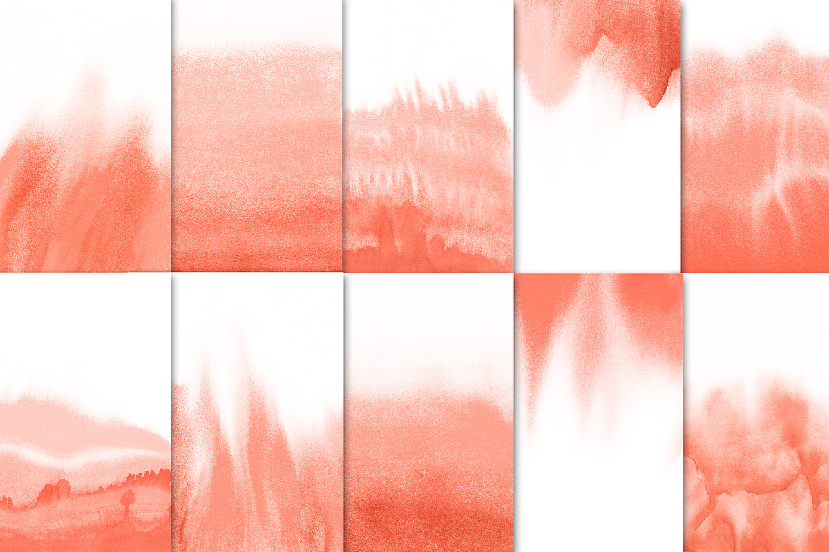 Coral ombre watercolor, a Texture Graphic by GraphicRain