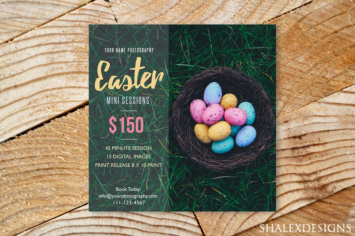 Easter Mini Sessions Template, a Flyer Template by ShalexDesigns
