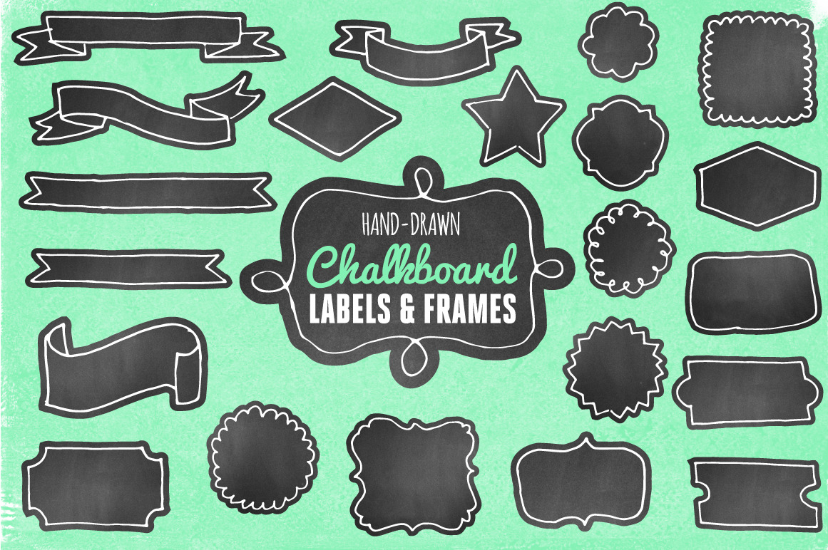Hand-Drawn Chalkboard Labels/Frames, an Object Graphic by Lemonade Pixel