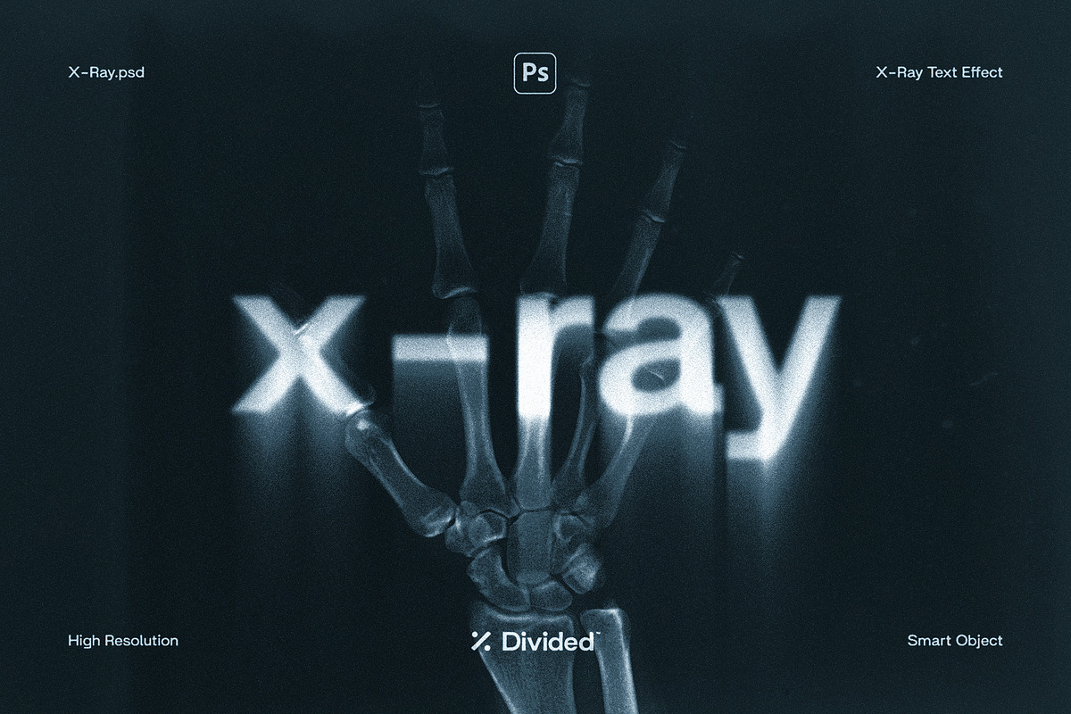X-Ray Text Distortion Effect, a Graphic by Divided.co