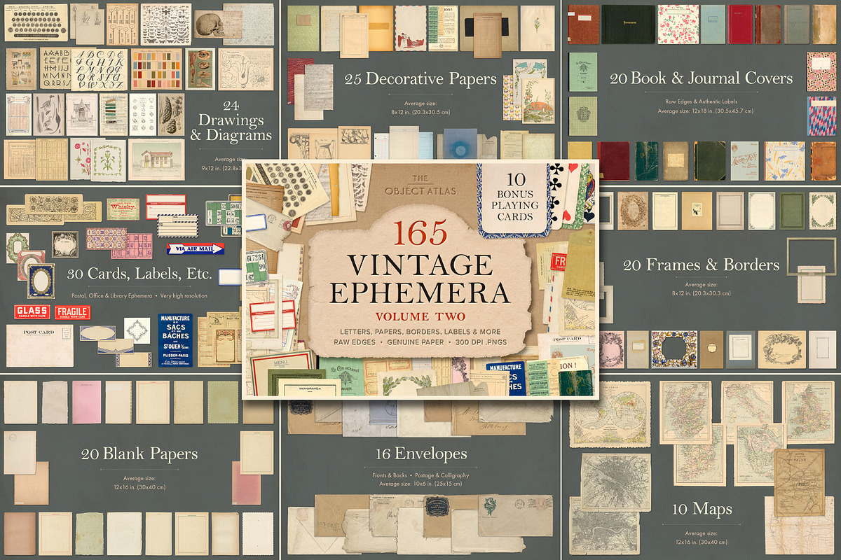 BUNDLE: 750 Vintage Ephemera 6-in-1, an Object Graphic by The Object Atlas
