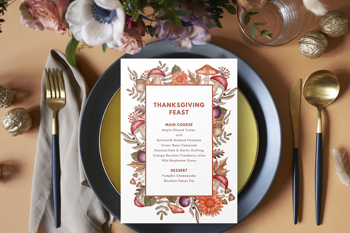 Editable Thanksgiving Menu Template