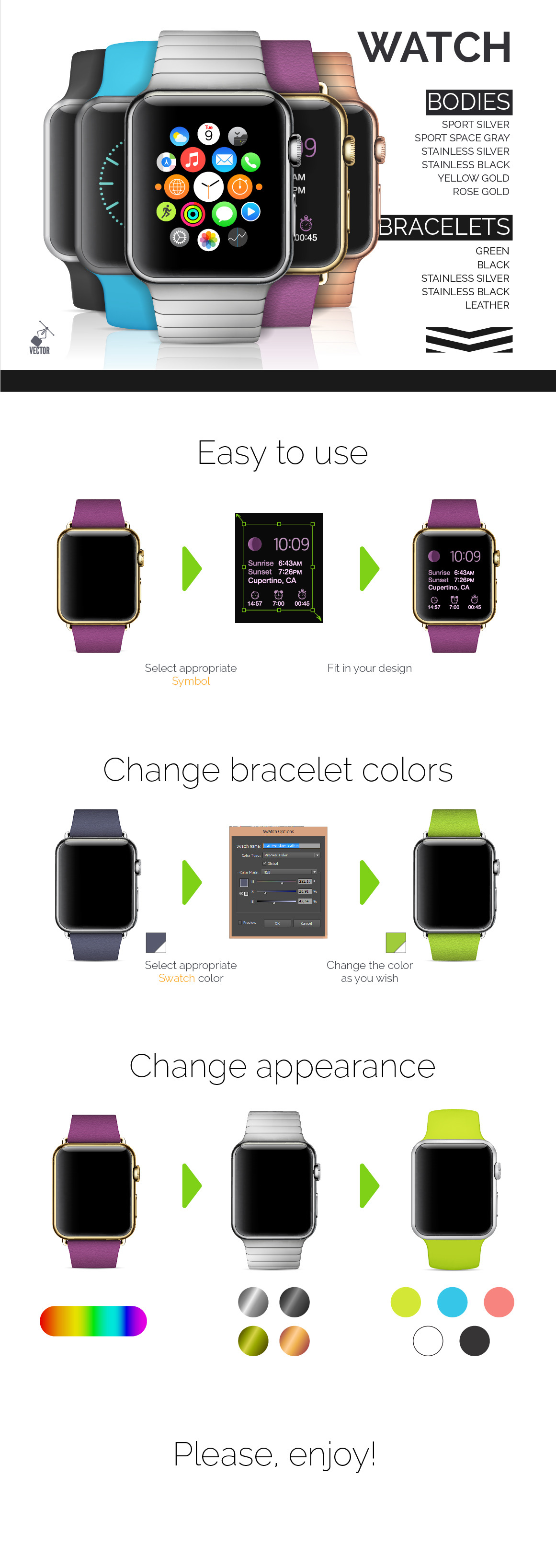 Best vector Apple Watch(full)+ BONUS, a Product Mockup by voin_Sveta ...