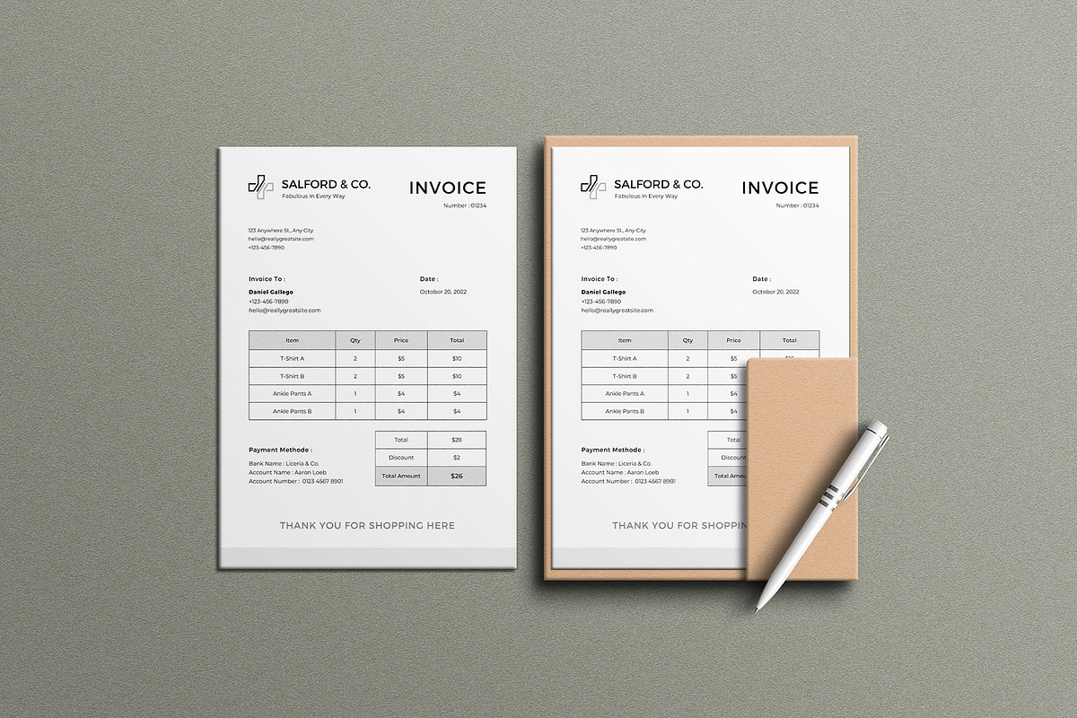 Invoice Template, a Stationery Template by Design Zone | Creative Market