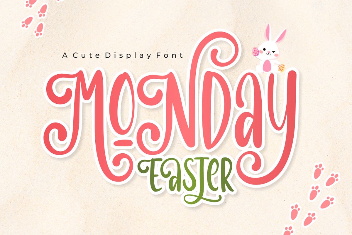 Easter Monday Cute Display Font, a Handwritten Font by Ainun Jinan