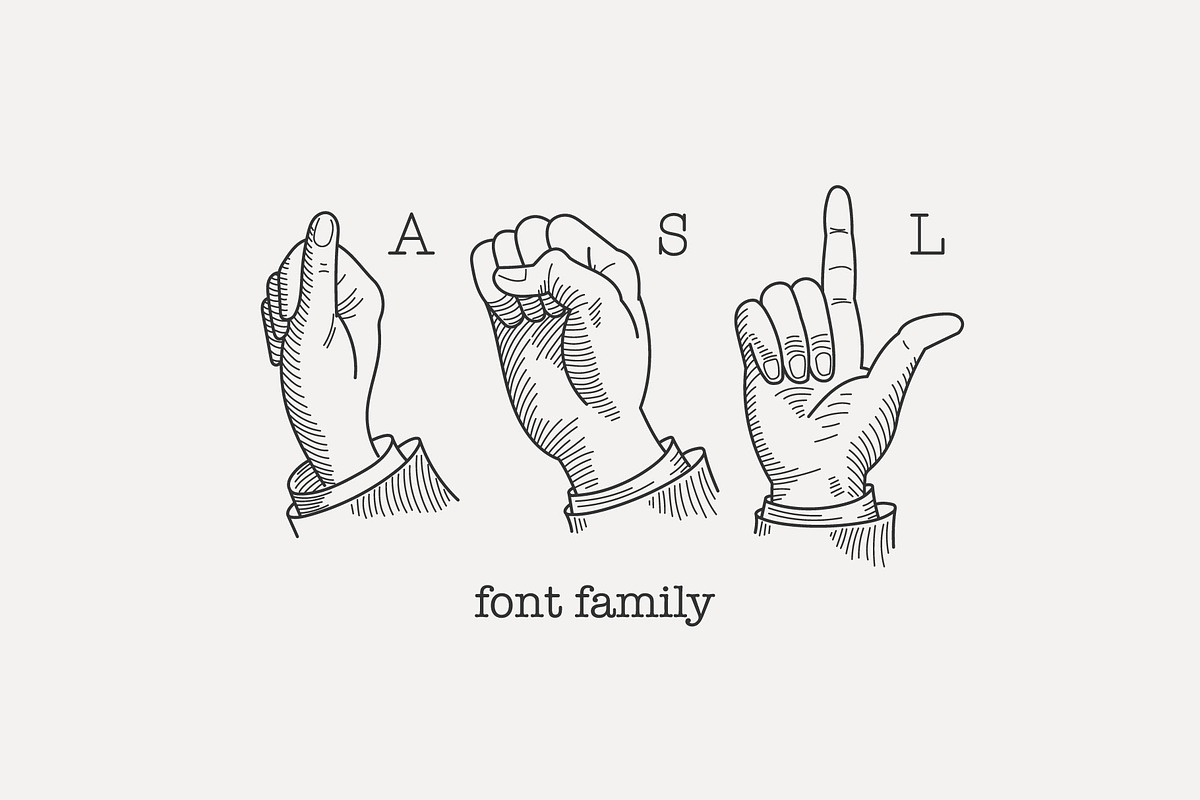 ASL Line font, a Symbol Font by kaer_shop | Creative Market