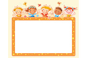 Frame happy cartoon kids copy space, an Education Illustration by ...