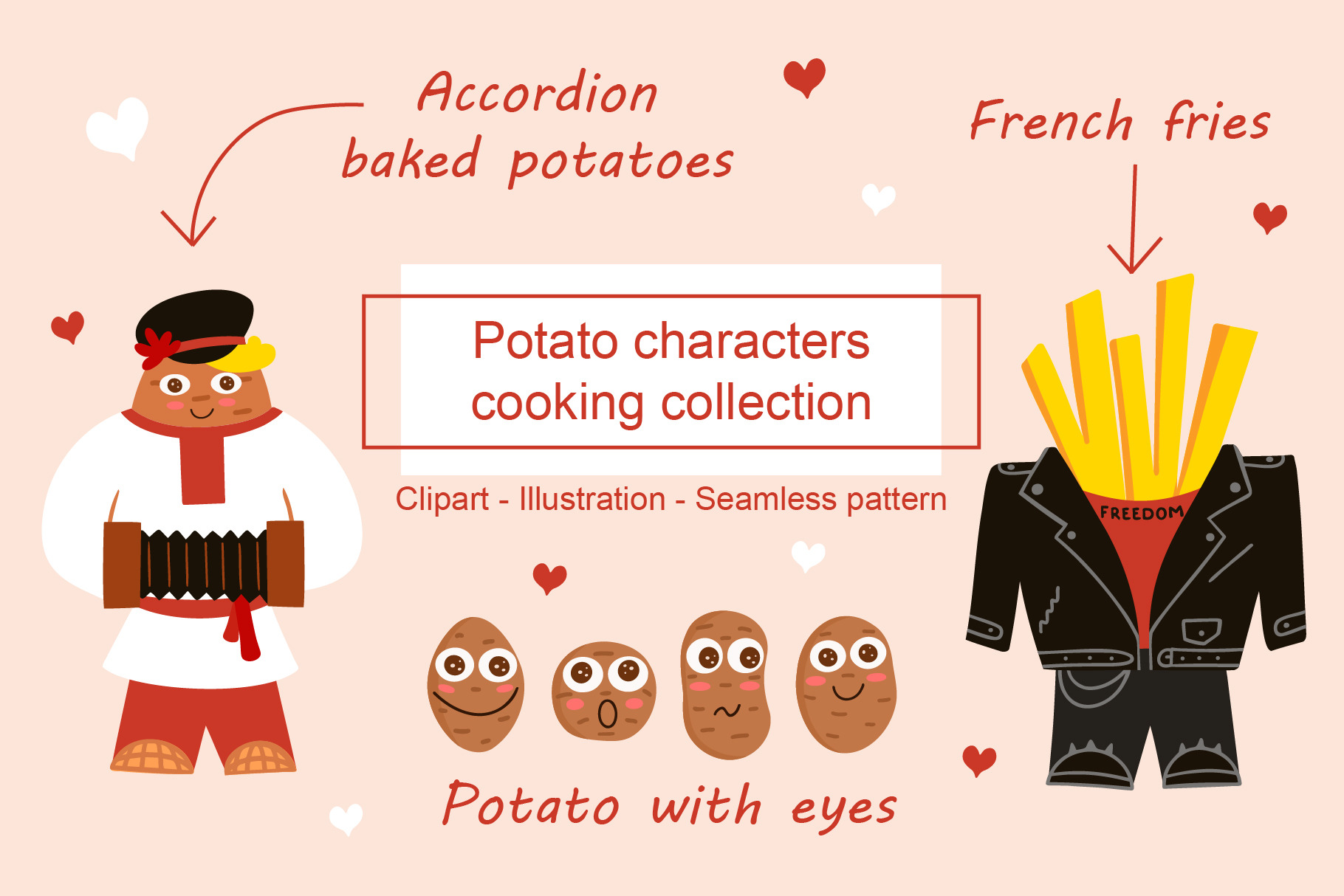 Funny potato characters collection | Creative Market