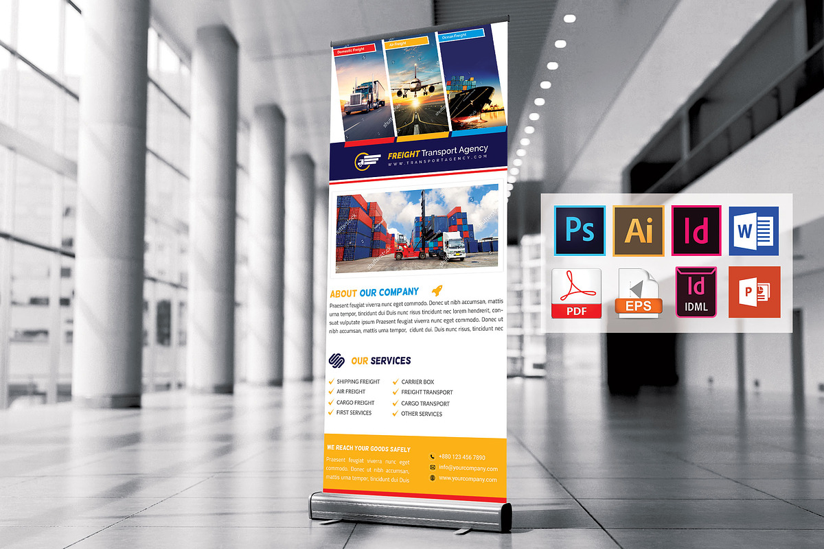 Transport Agency Roll Up Banner V-01, a Flyer Template by Imagine ...