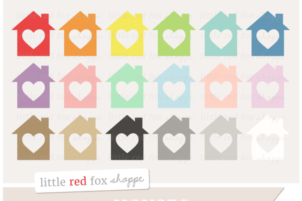 Heart House Clipart, an Illustration by Little Red Fox Shoppe ...