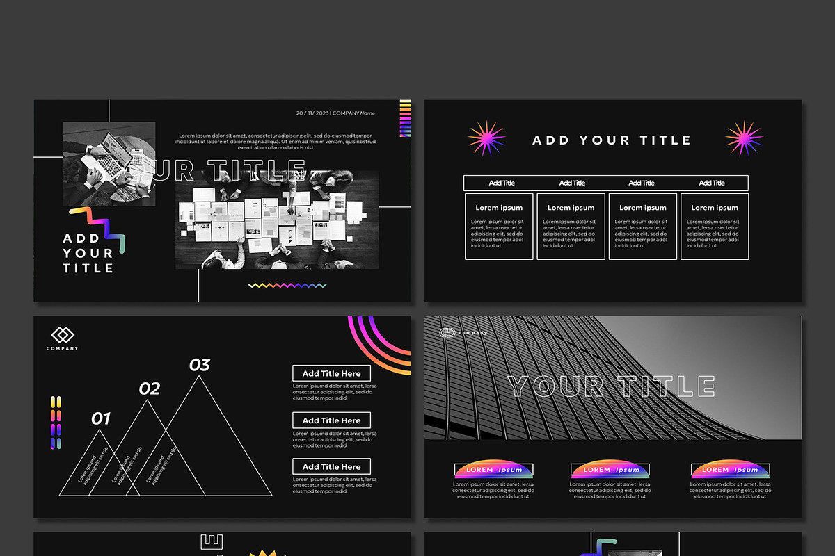 Black Gradient Powerpoint Template, a Presentation Template by SKY CREATION