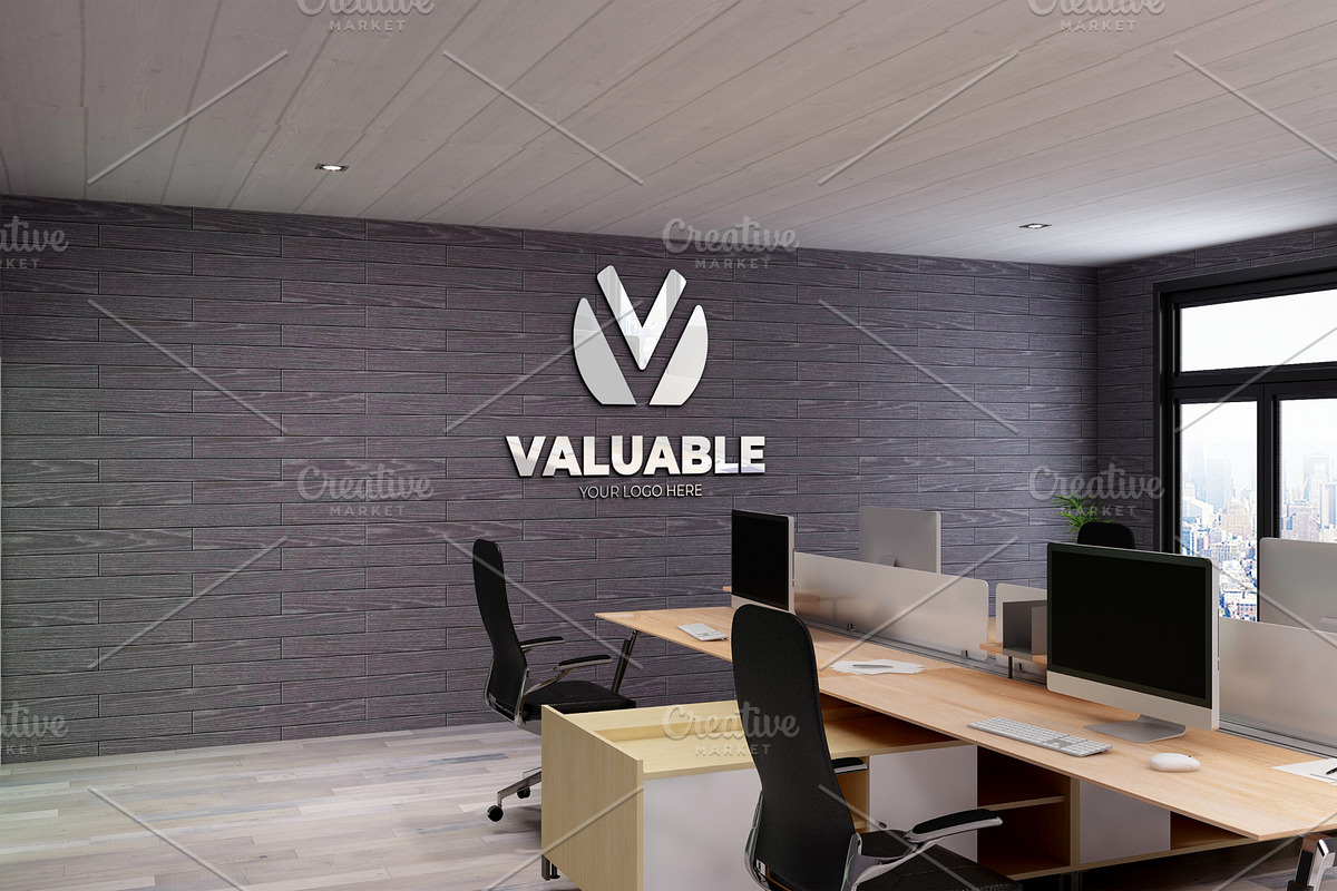 Office Workspace Room Logo Mockup