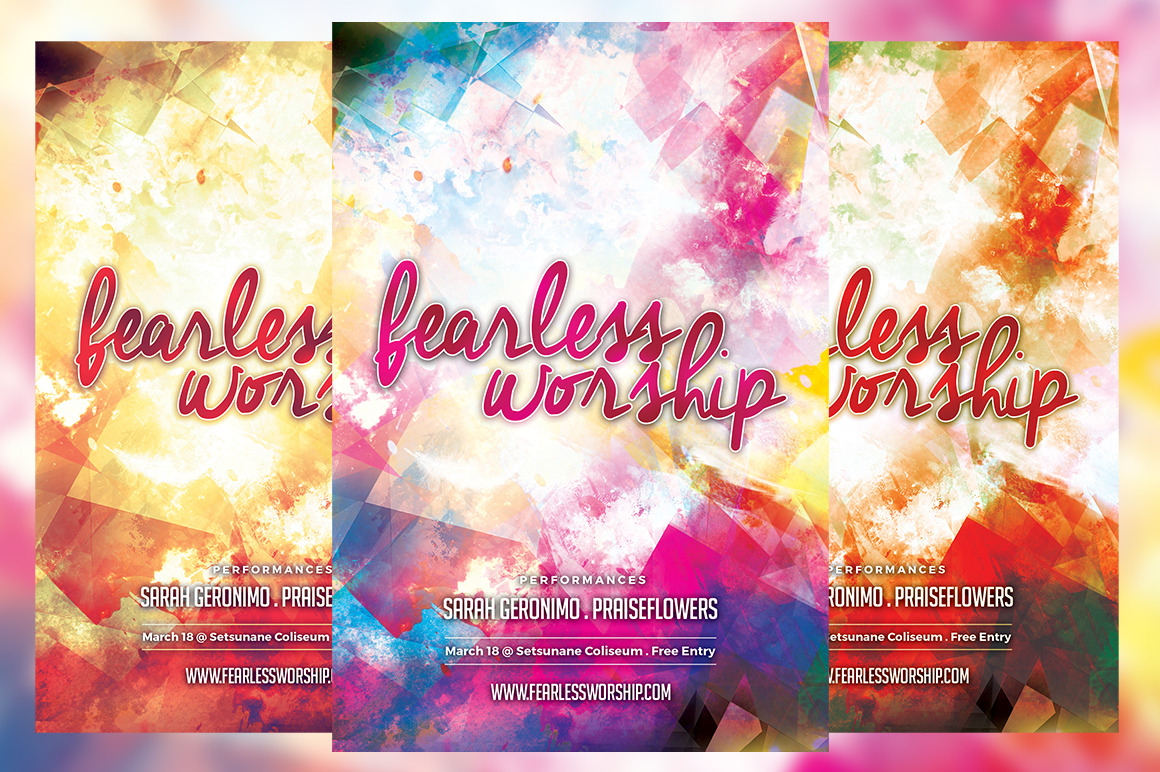 Fearless Worship Church Flyer, a Flyer Template by KiraYamato Design Studio
