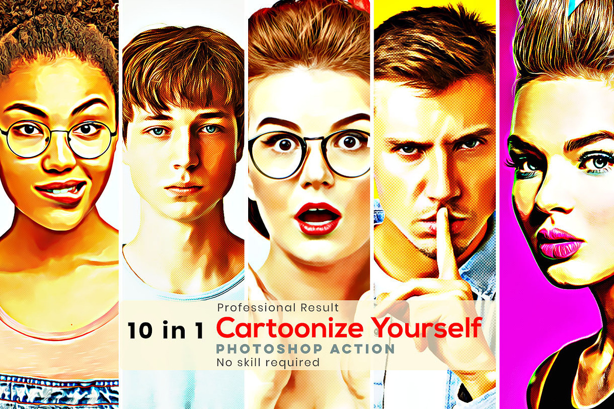 Cartoonize Yourself Photoshop Action, an Action Add-On by Photoshop Action