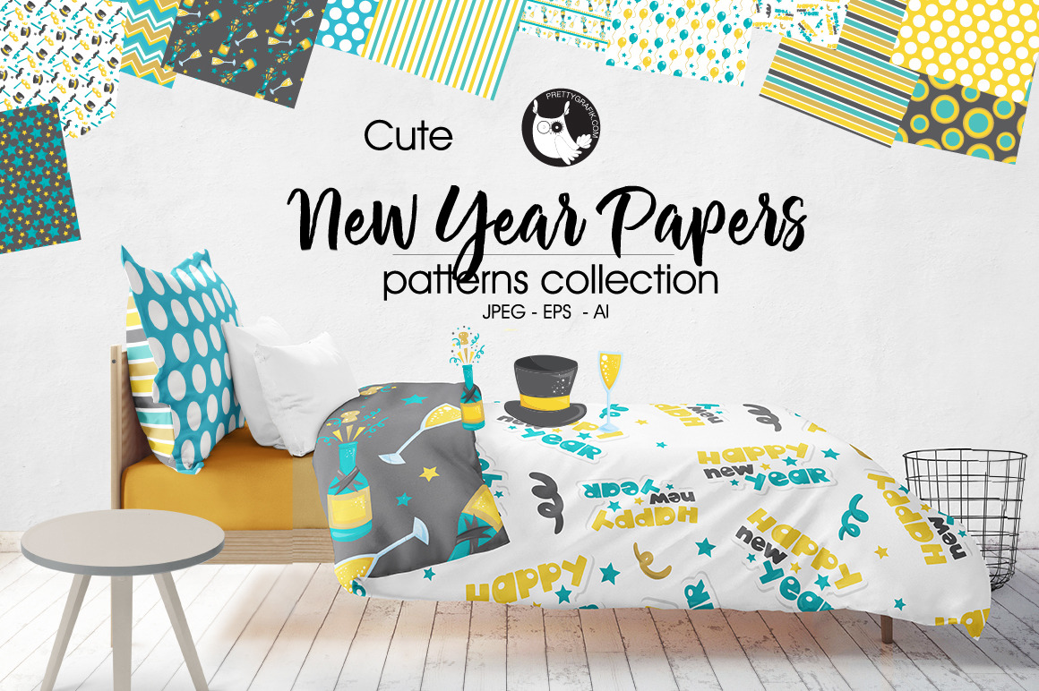 NEW YEAR Pattern collection, a Pattern Graphic by PrettyPatterns