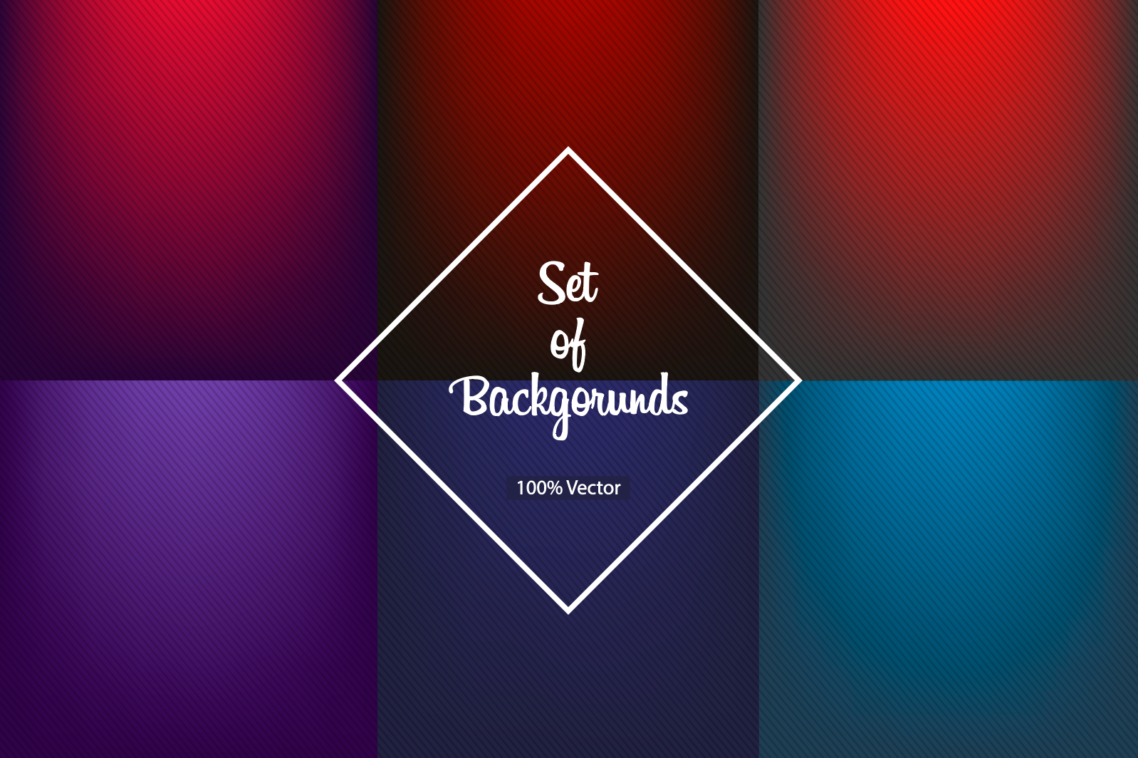 Set of 6 gradient backgrounds, a Decorative Illustration by vivat