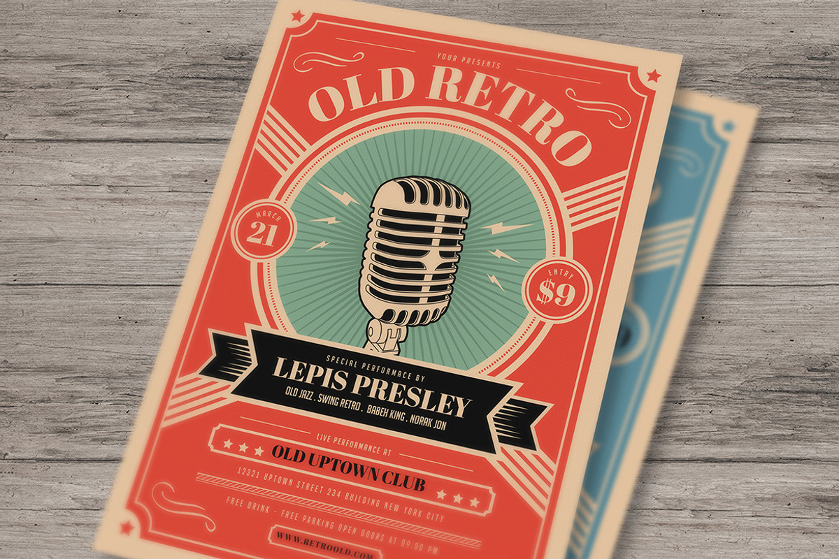 Old Retro Music Flyer, a Flyer Template by Guuver
