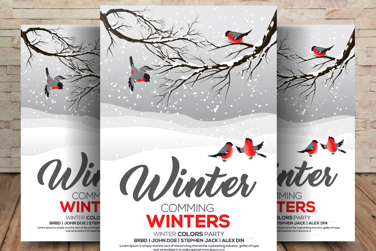 Cold Winter Party Flyer, a Flyer Template by graphicforest
