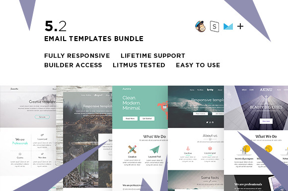 5 Email templates bundle II, an Email Template by ThemesCode