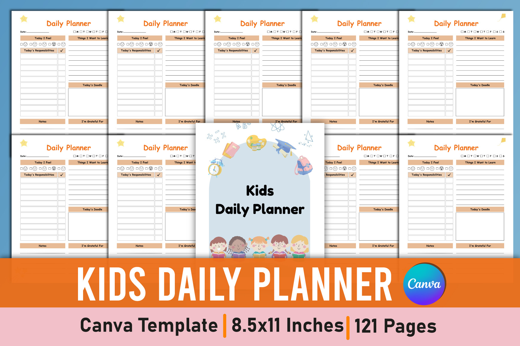 Kids Daily Planner Canva interior
