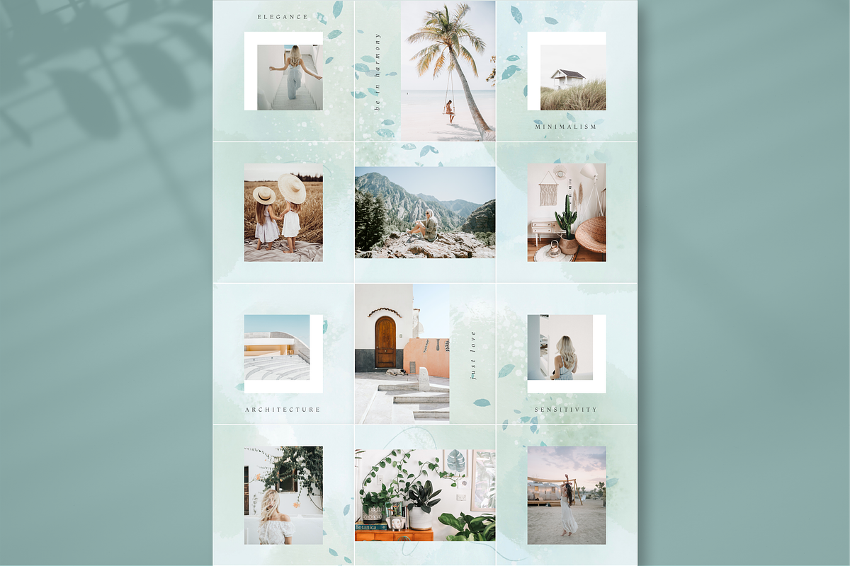 MINT WIND Instagram templates, a Social Media Template by Helen.design.