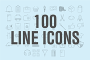 100 Line Icons, an Outline Icon by gfmakes shop