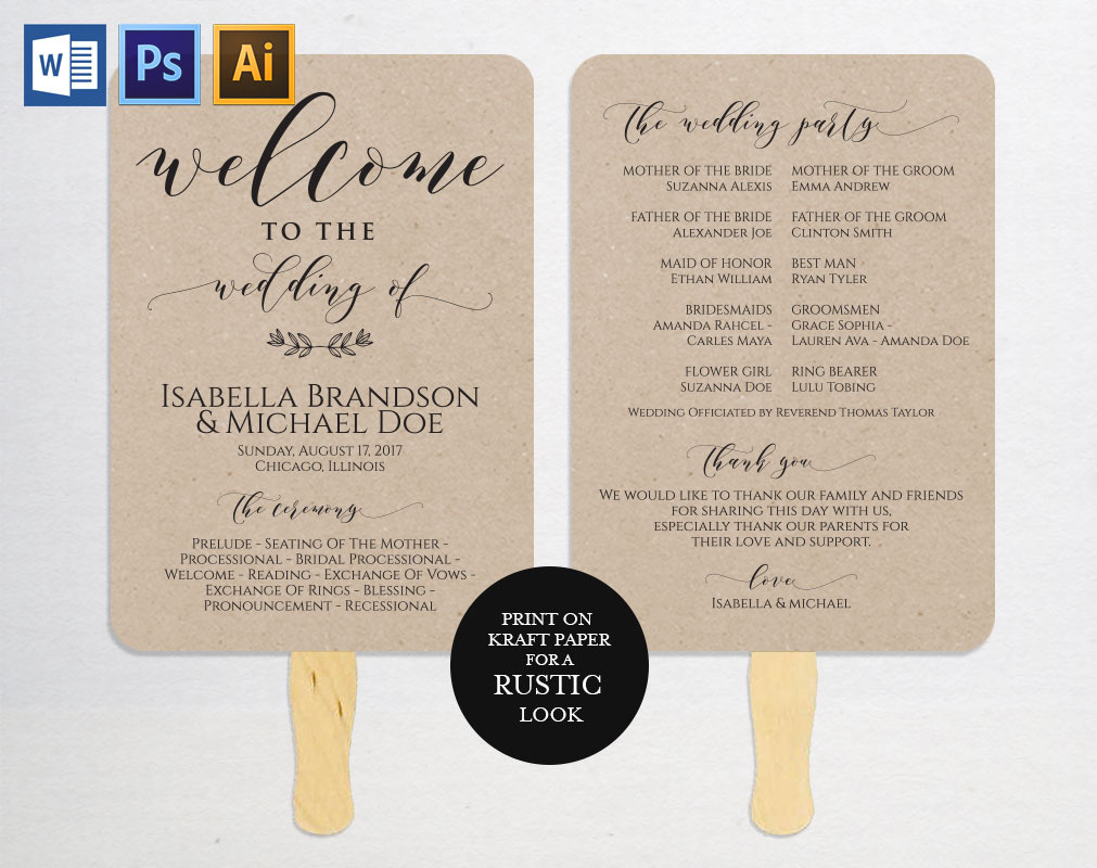 Wedding Program Fan SHR383, an Invitation Template by Shafura_Wedding