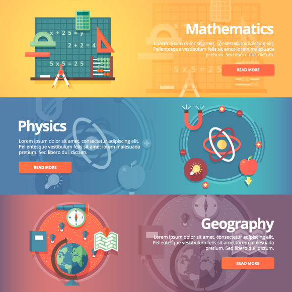Education and Science banner set | Education Illustrations ~ Creative ...