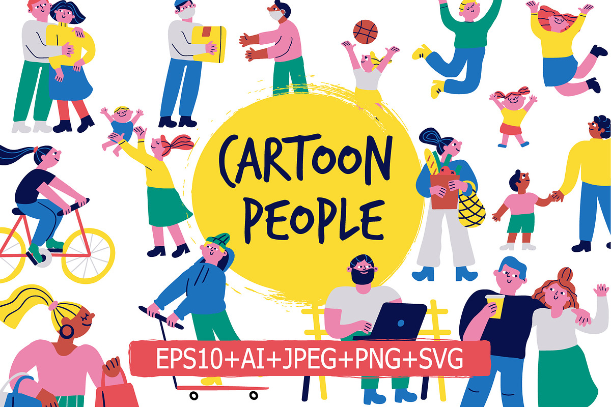 Cartoon people vector bundle, a Person Illustration by Vector_Art