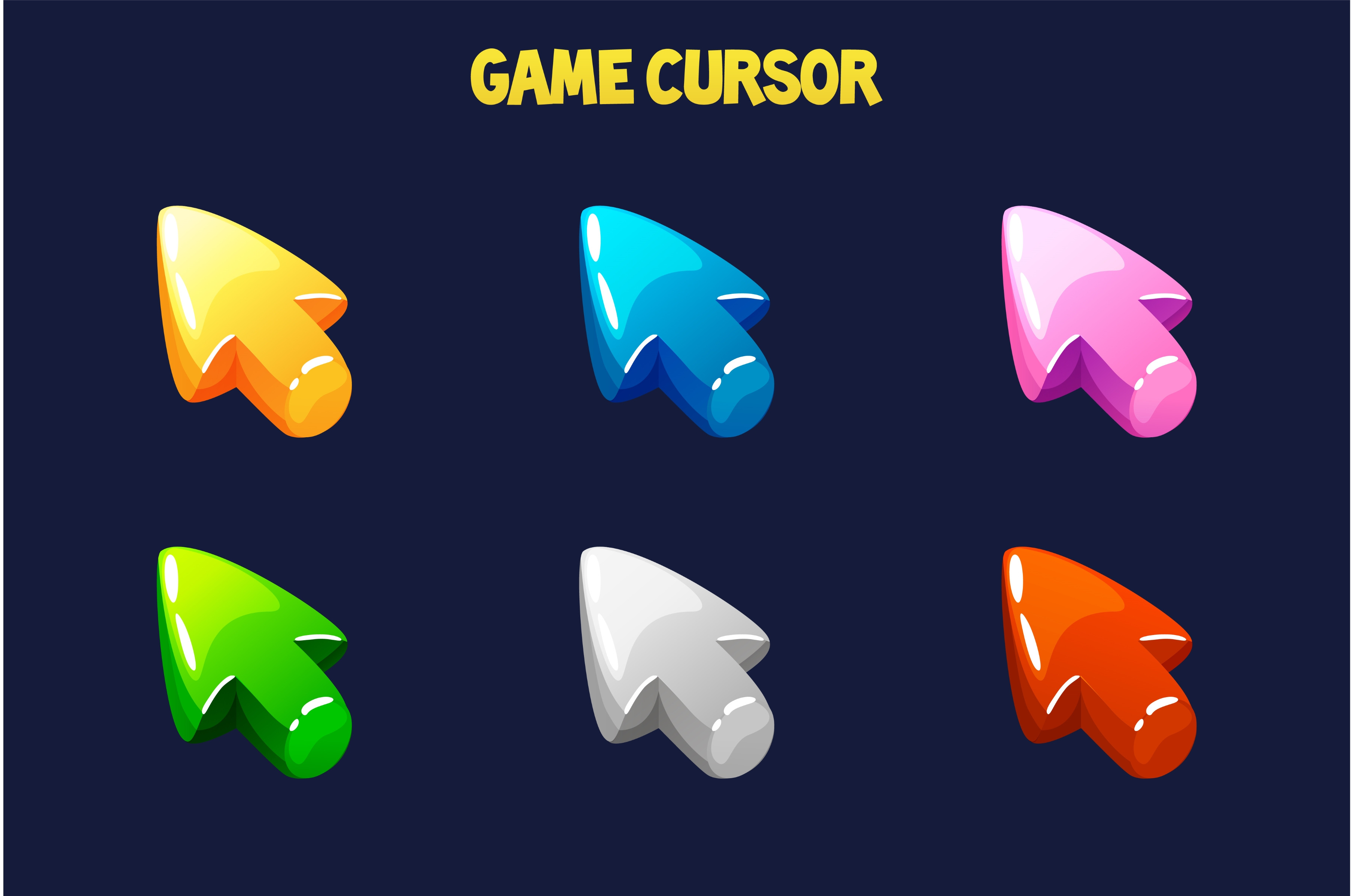 Game cursor, color arrows icons, an Outline Icon by BabySofja
