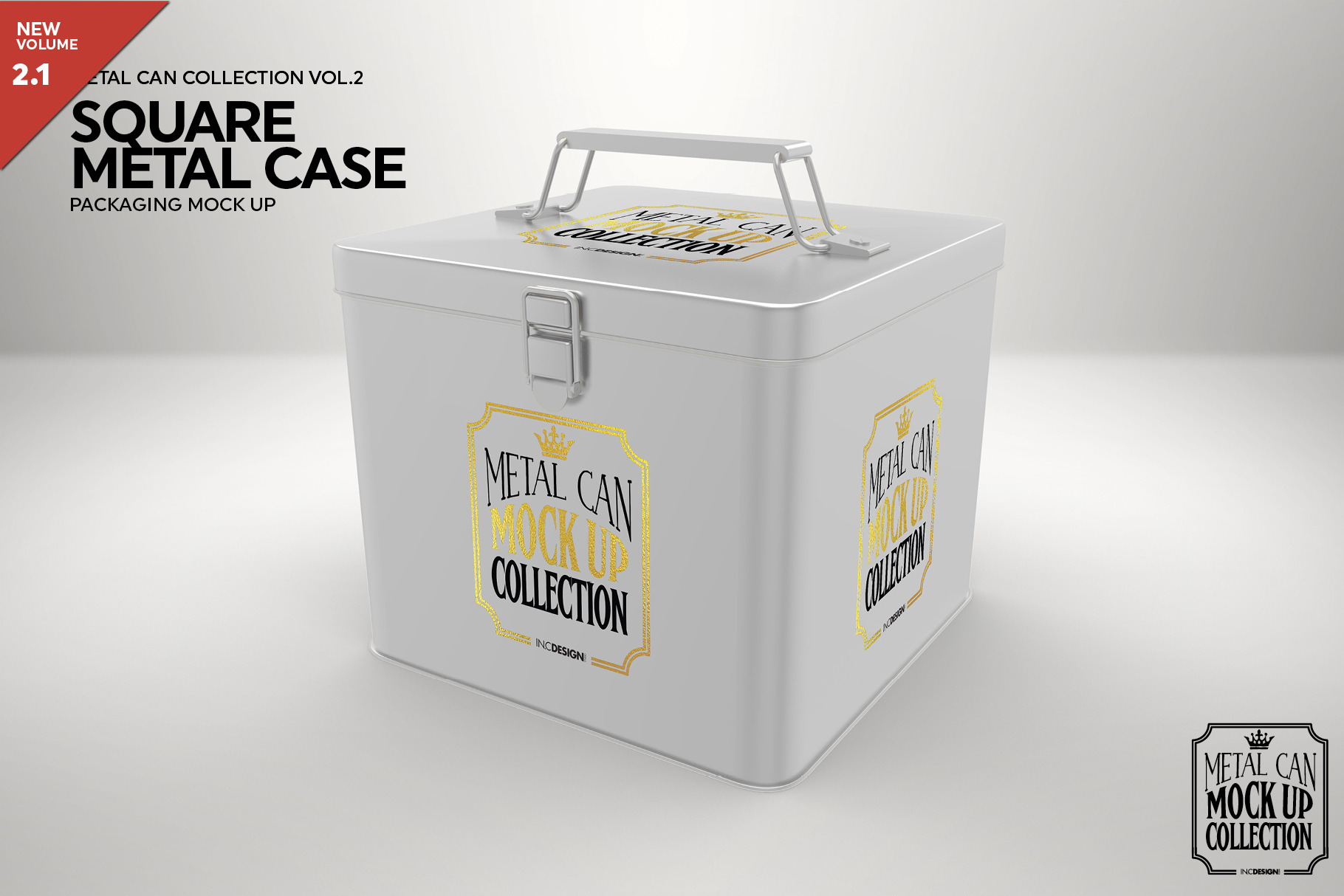 Square Metal Case Mockup, a Packaging Mockup by INCDesign