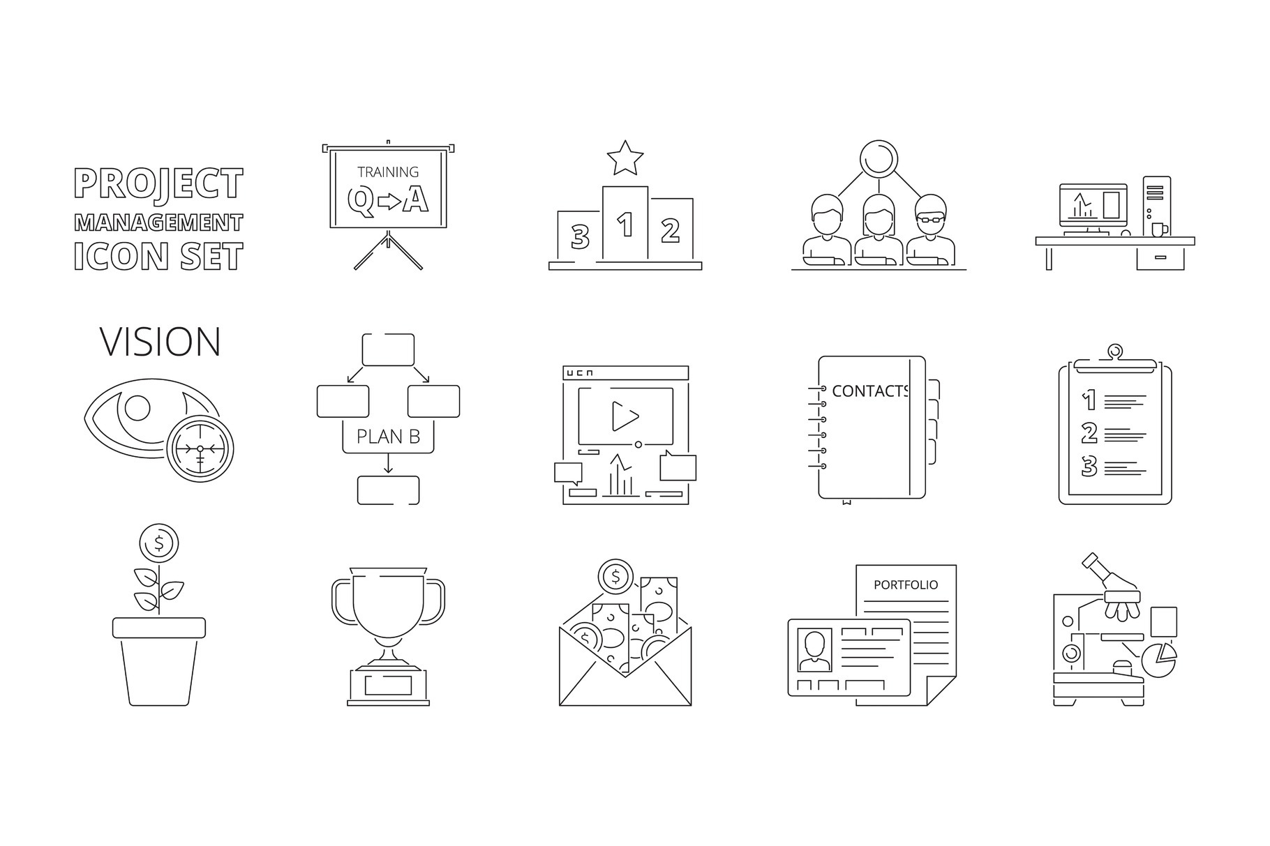 Project management symbols. Business, a Graphic by Onyx