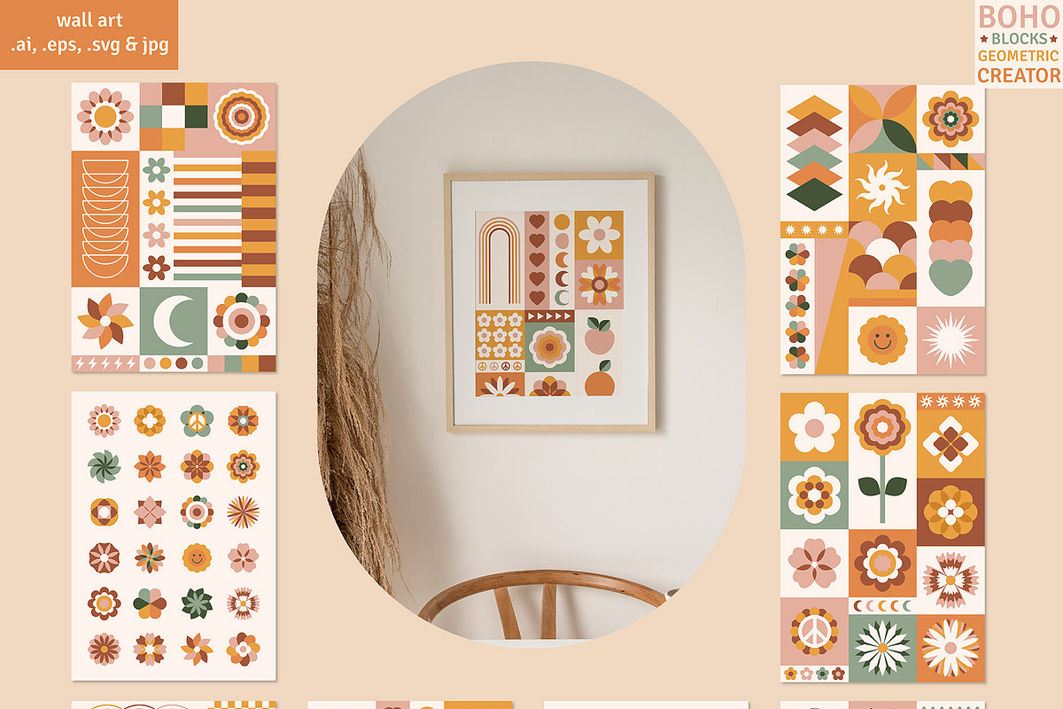 Boho Blocks Geometry Creator, an Object Graphic by Julia Dreams