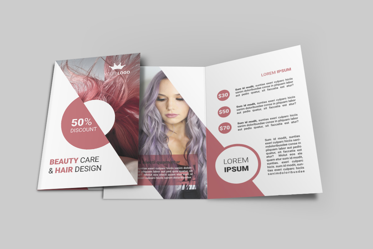 Hair Style Bi-Fold Brochure, a Brochure Template by Creatricks