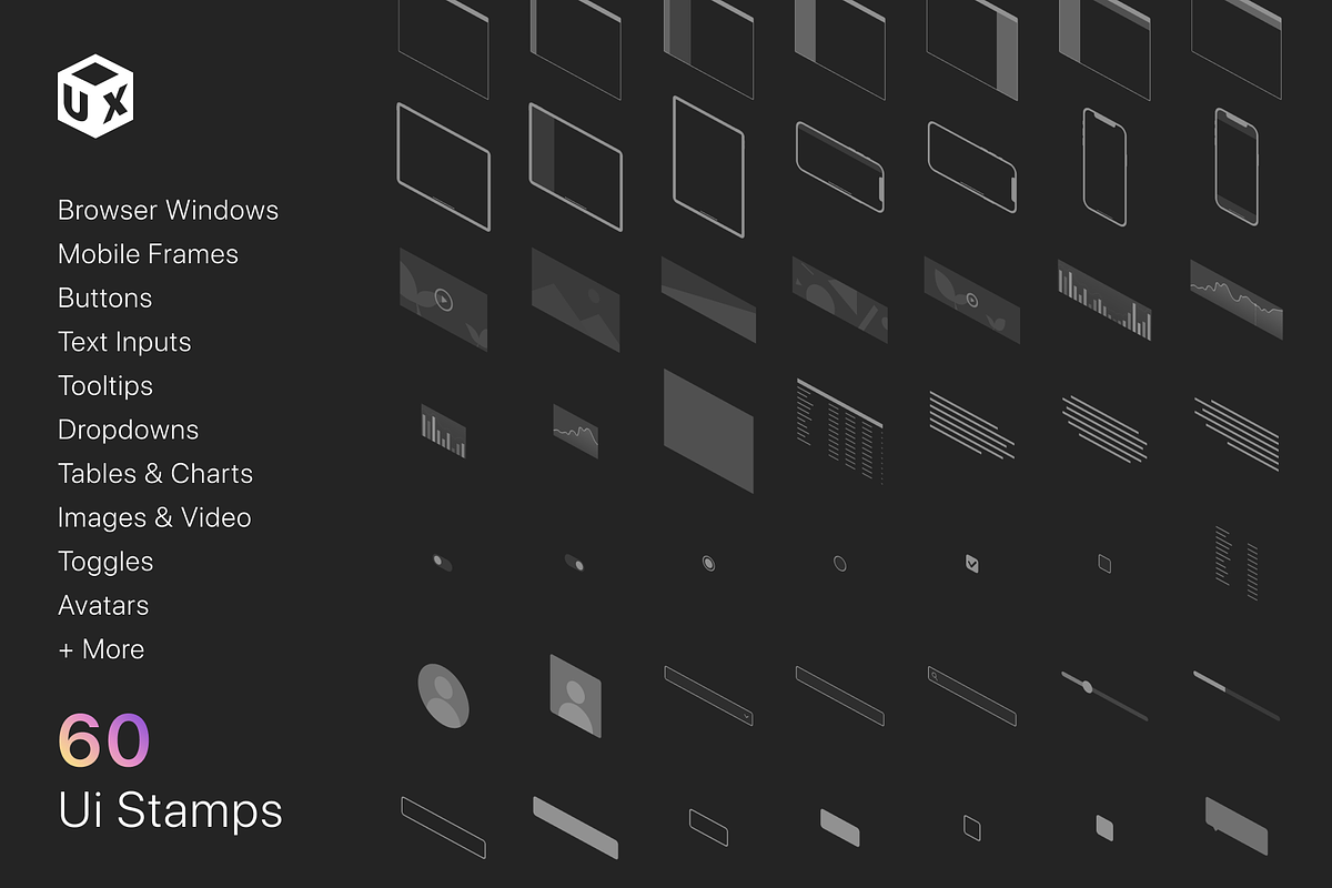 Procreate UI Brush Kit, a Brush Add-On by UXBin