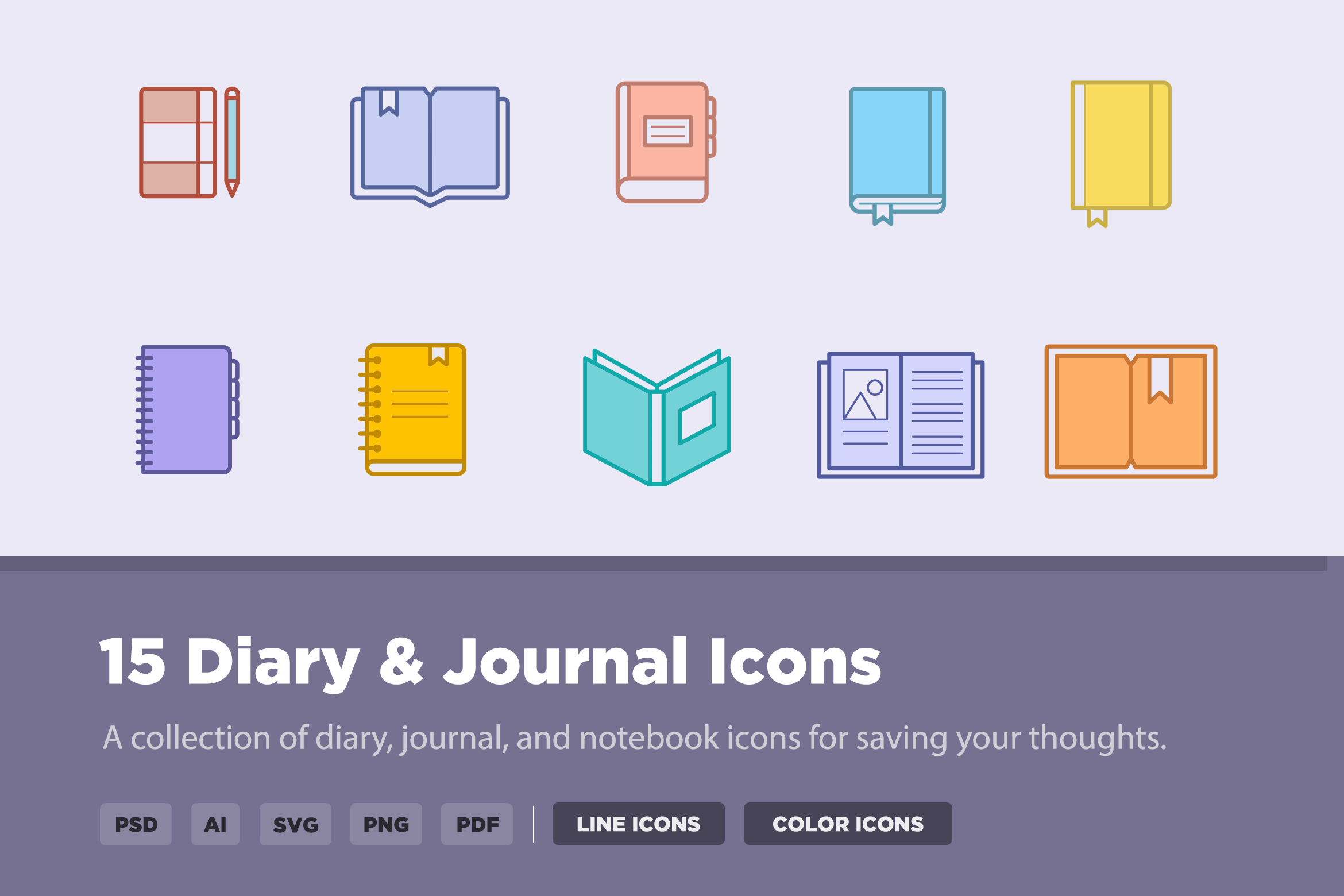 15 Diary & Journal Icons, an Icon by Creative VIP