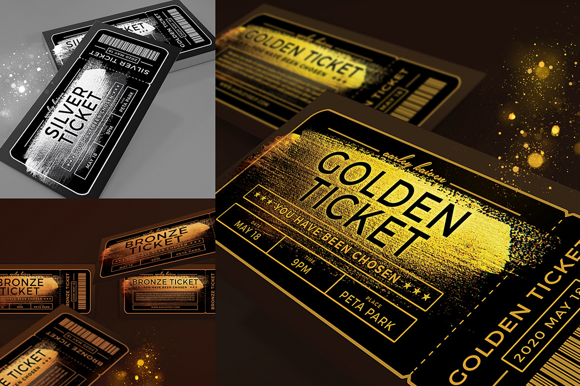 Golden Ticket Invitation, an Invitation Template by Aarley Kaiven