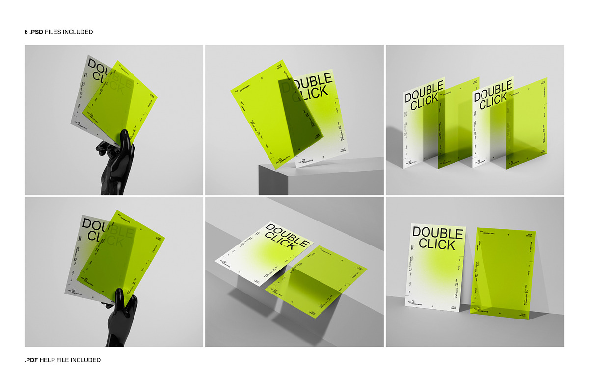Postcard Mockup Set (6PSD)