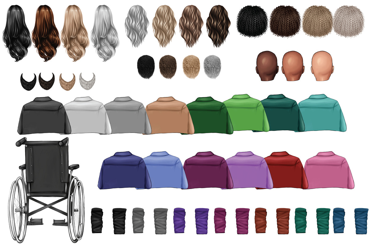 A disabled person in a wheelchair, an Illustration by Elenbushe