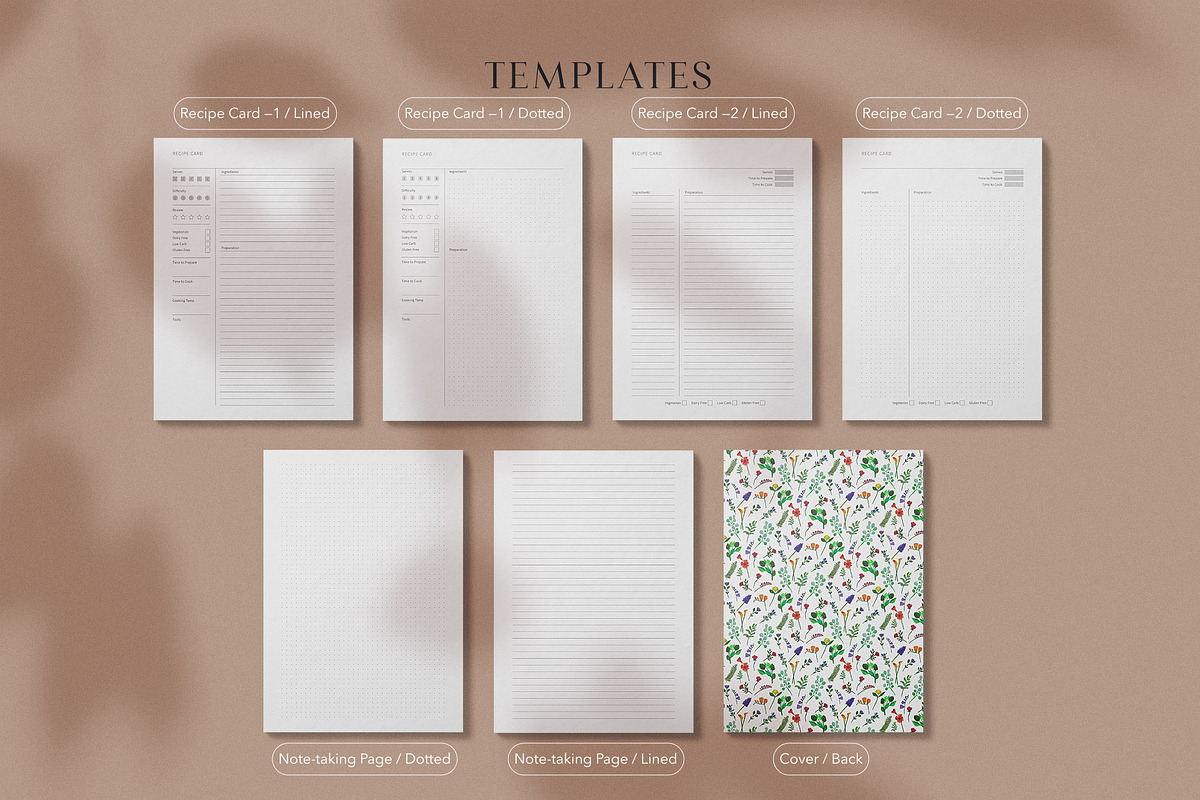 Printable Recipe Book / Letter, A4, a Stationery Template by PickMimi