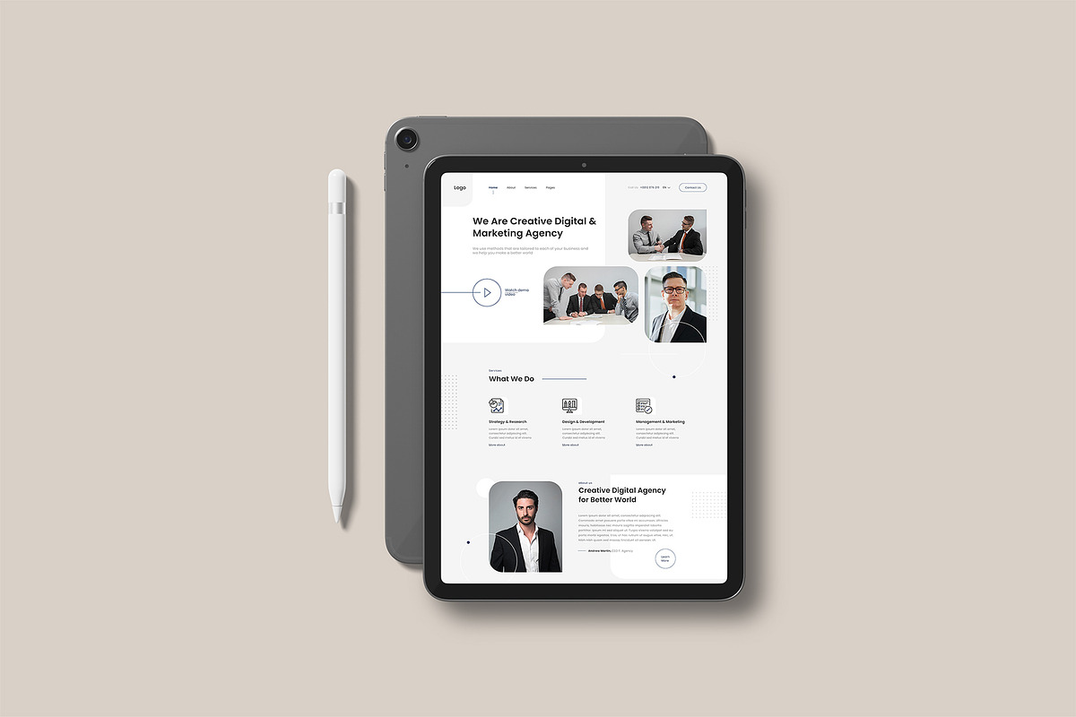 iPad Air - Web App Presentation Mockup
