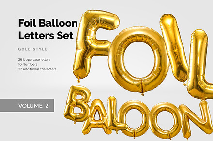 Foil Balloon Letters Set, an Object Graphic by Kotulsky Mockups