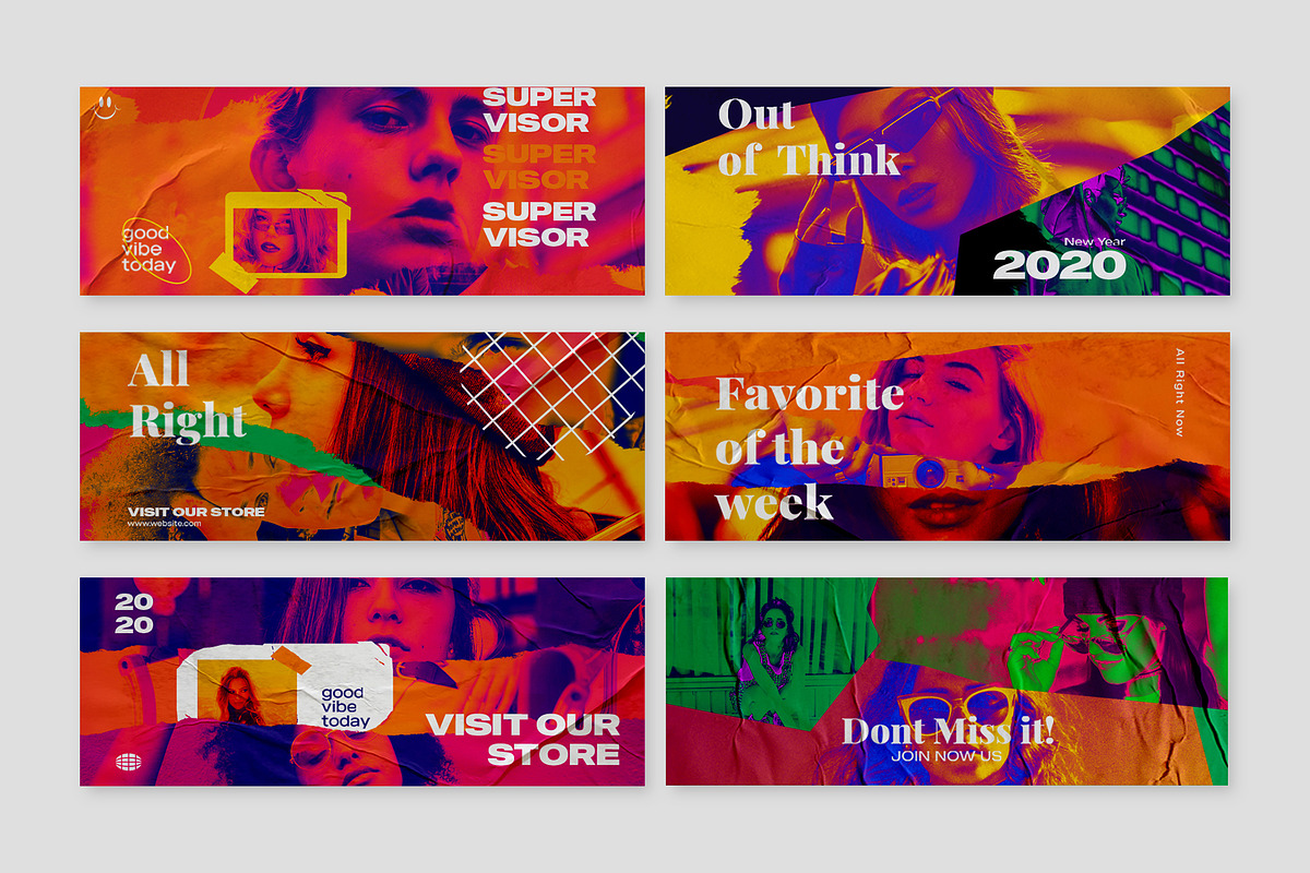Vibrant Facebook Cover Templates, a Social Media Template by Azruca