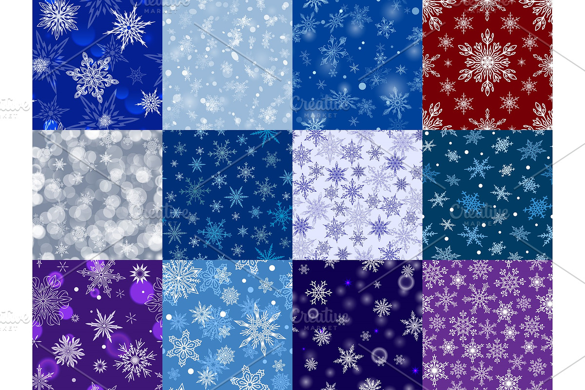 Snowflakes vector icons frozen frost star Christmas decoration snow ...