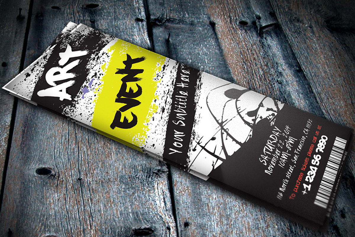 Art Event Ticket, an Invitation Template by Konakchiev