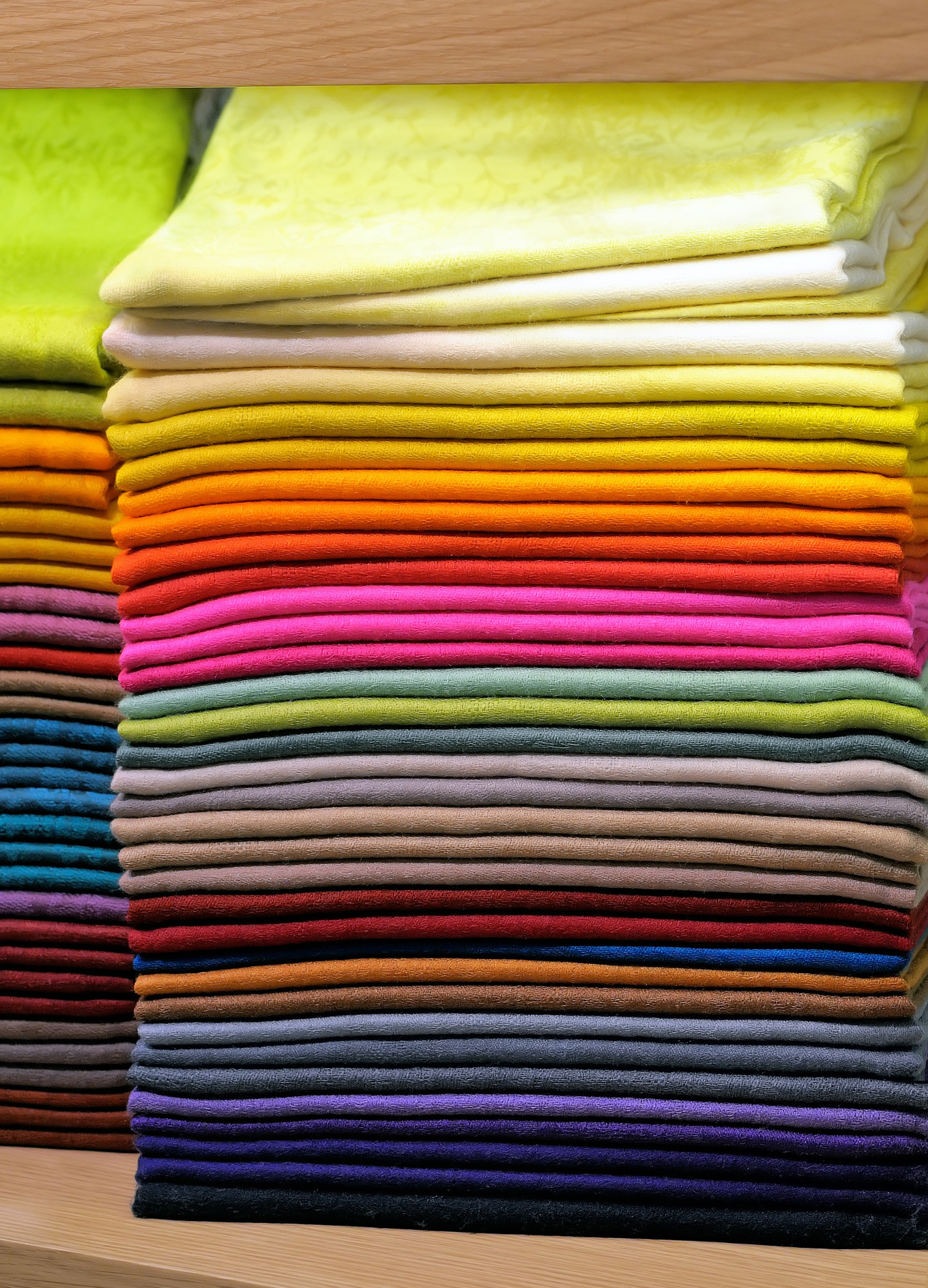 Stacks of colorful shawls tippets, a Beauty & Fashion Photo by ...