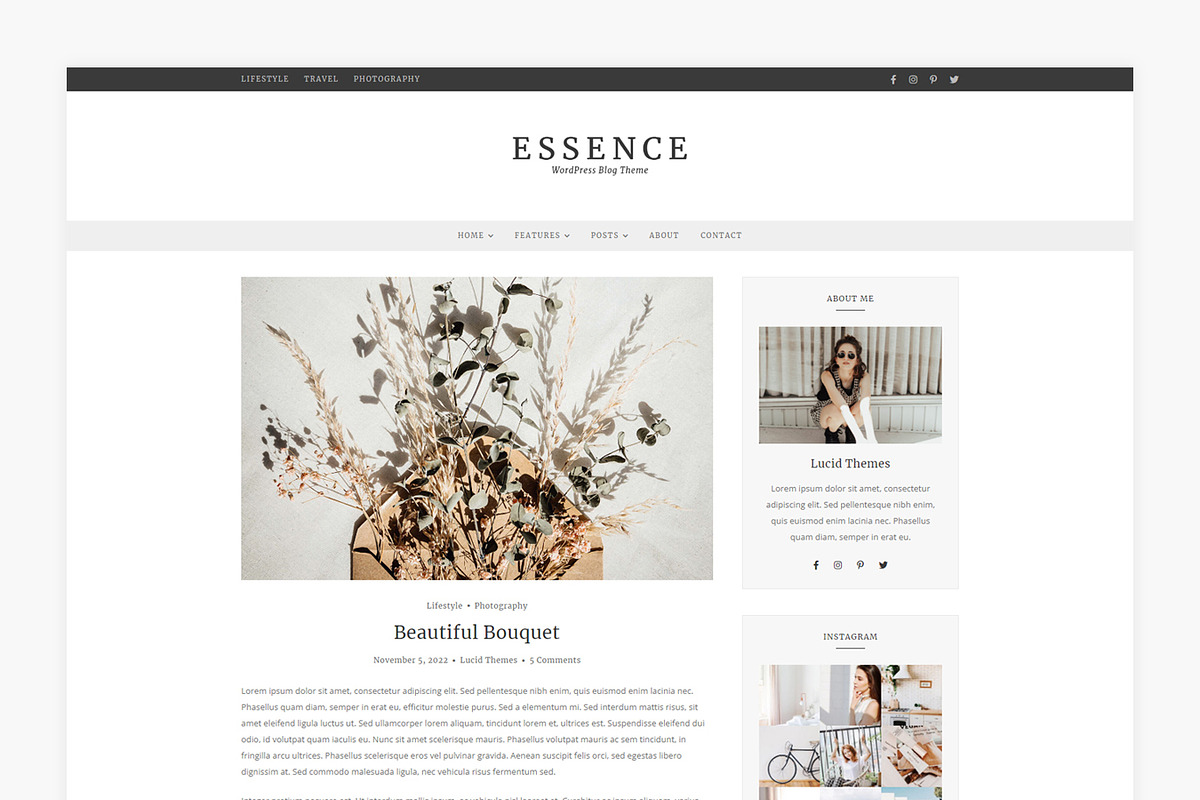 Essence - WordPress Blog Theme
