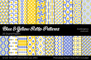 Blue And Yellow Retro Digital Papers, a Pattern Graphic by ZoollGraphics