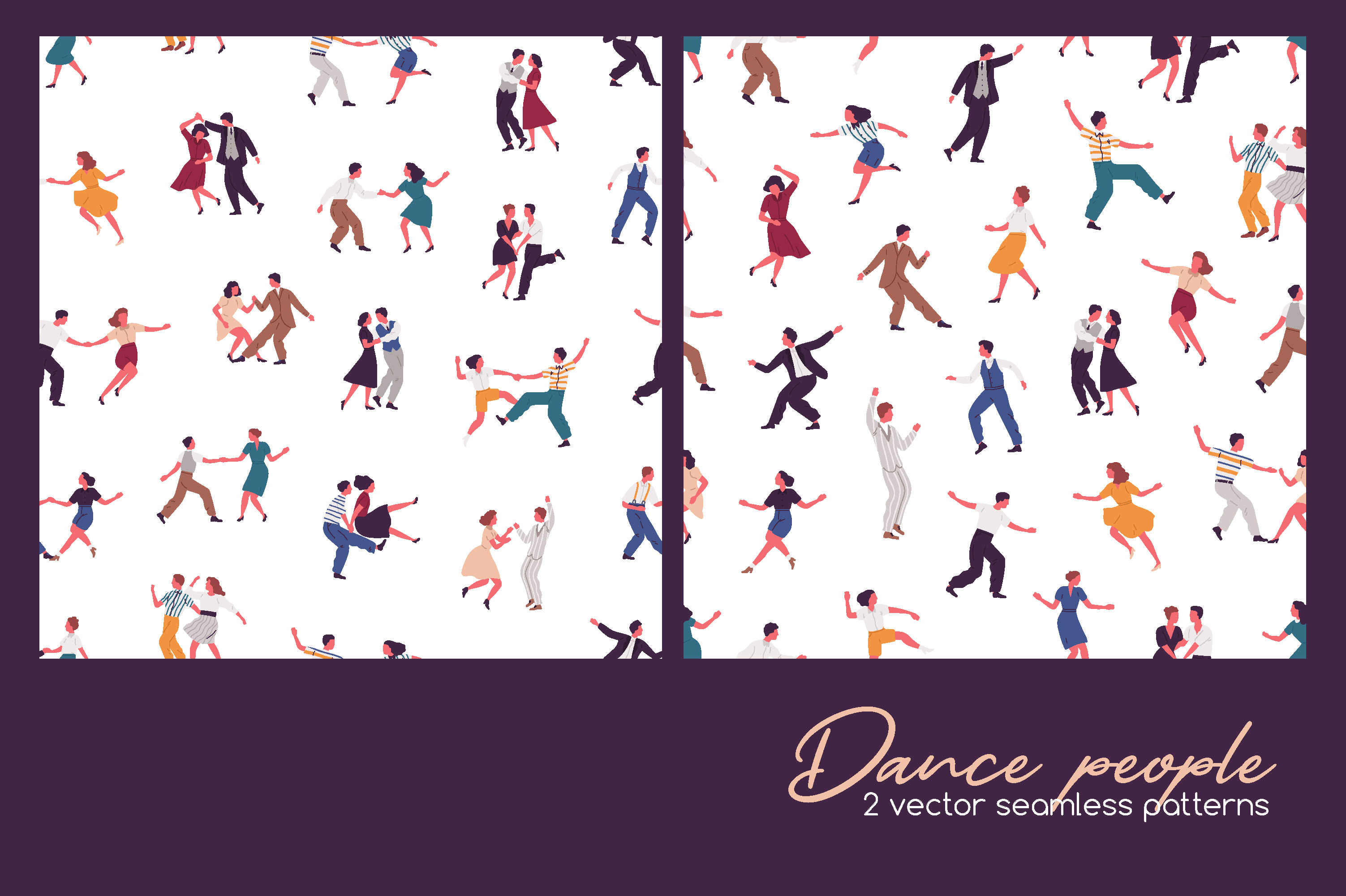 Dancing people seamless patterns, a Pattern Graphic by Good Studio
