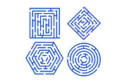 Labyrinth Set Different Shapes., an Education Illustration by Bigmouse ...